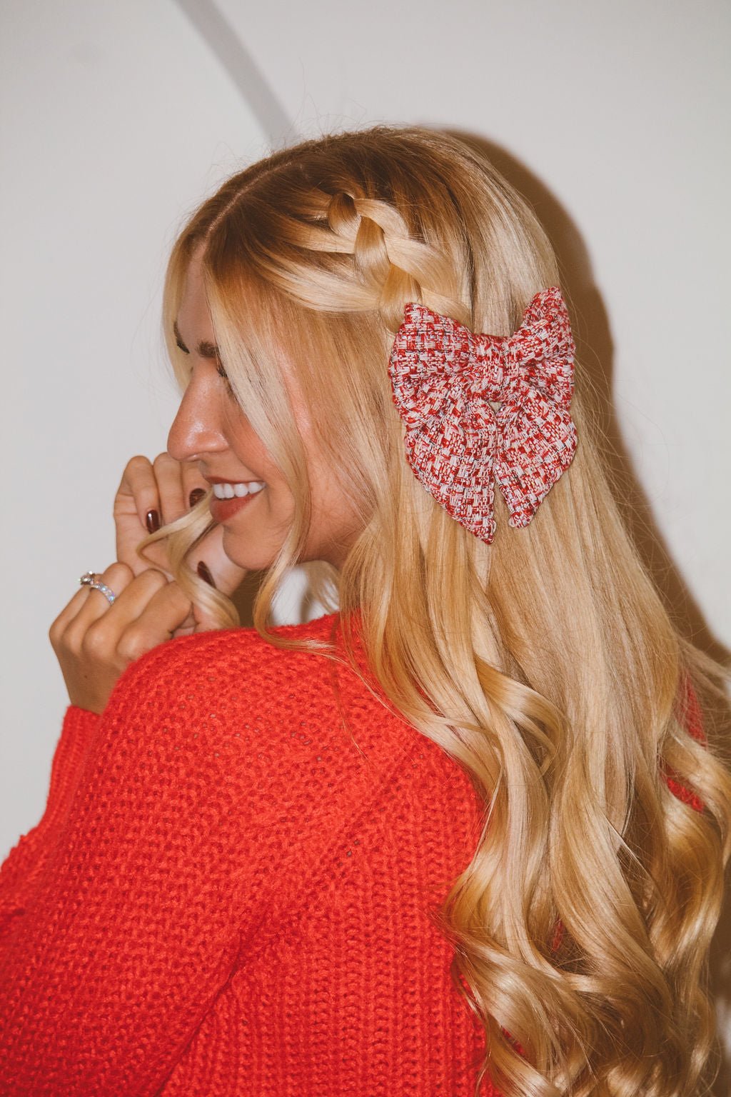 Red Velvet Double Bow Barrette – ANDI