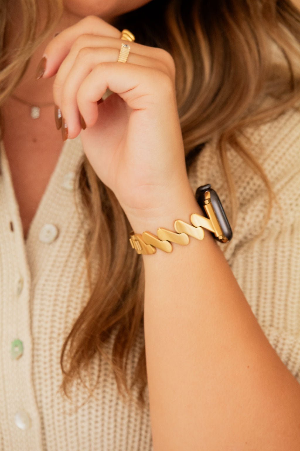 Squiggle Chain Gold Watch Band – ANDI